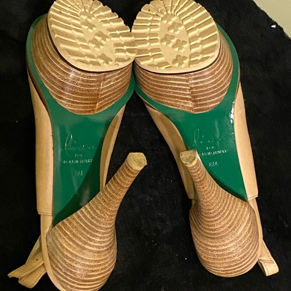 Donald J. Pliner | Shoes | Lisa By Donald Pilner Nude Platform Heels ...